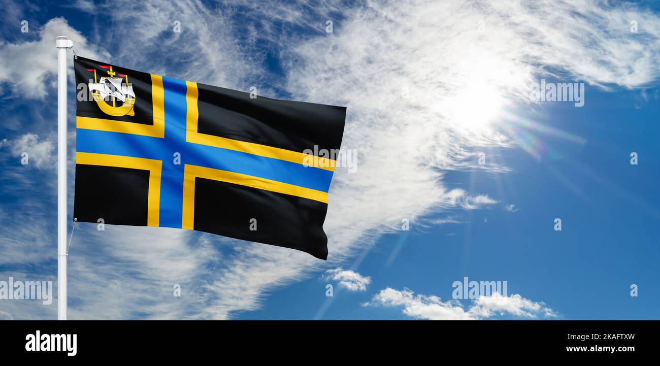 The Caithness flag is the flag of the county of Caithness Stock Photo ...