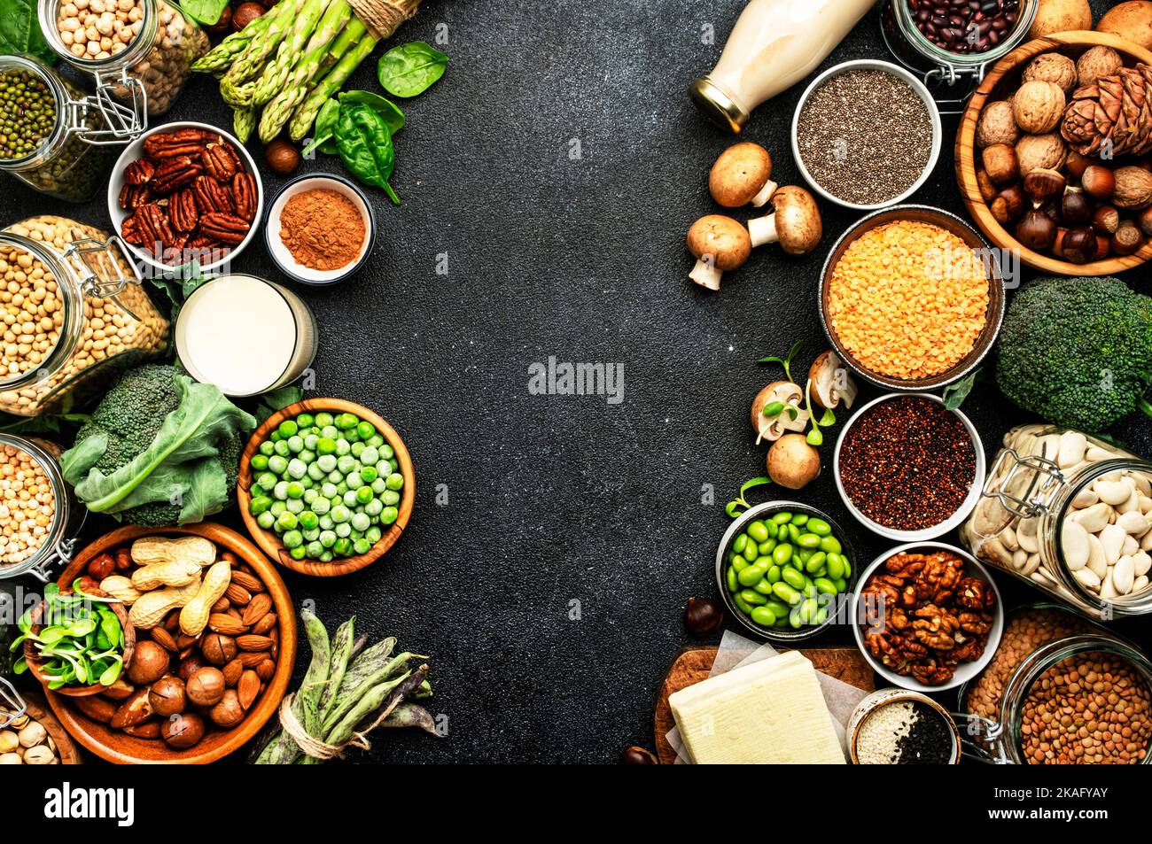 Vegan Protein Full Set Of Plant Based Vegetarian Food Sources Healthy