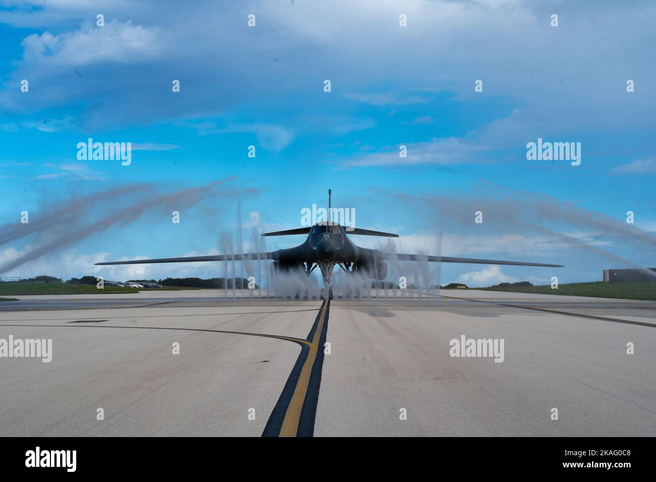 A U.S Air Force B-1B Lancer assigned to the 37th Bomb Squadron ...