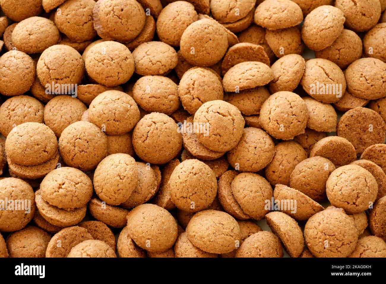 Close-up of typical dutch ginger nuts candy also known as pepernoten or ...