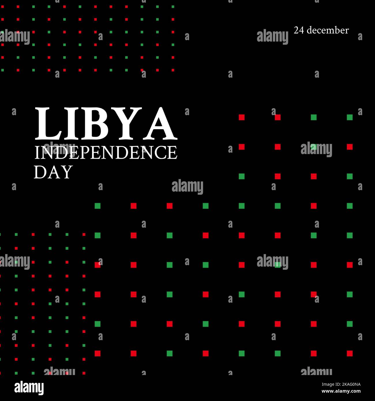Composition of libya independence day text with squares on black ...