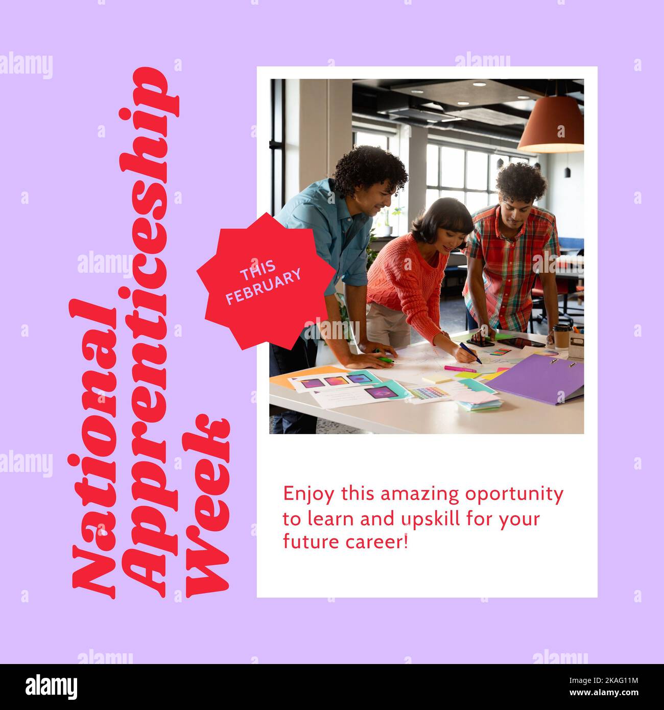 Composition of national apprenticeship week text over diverse business ...