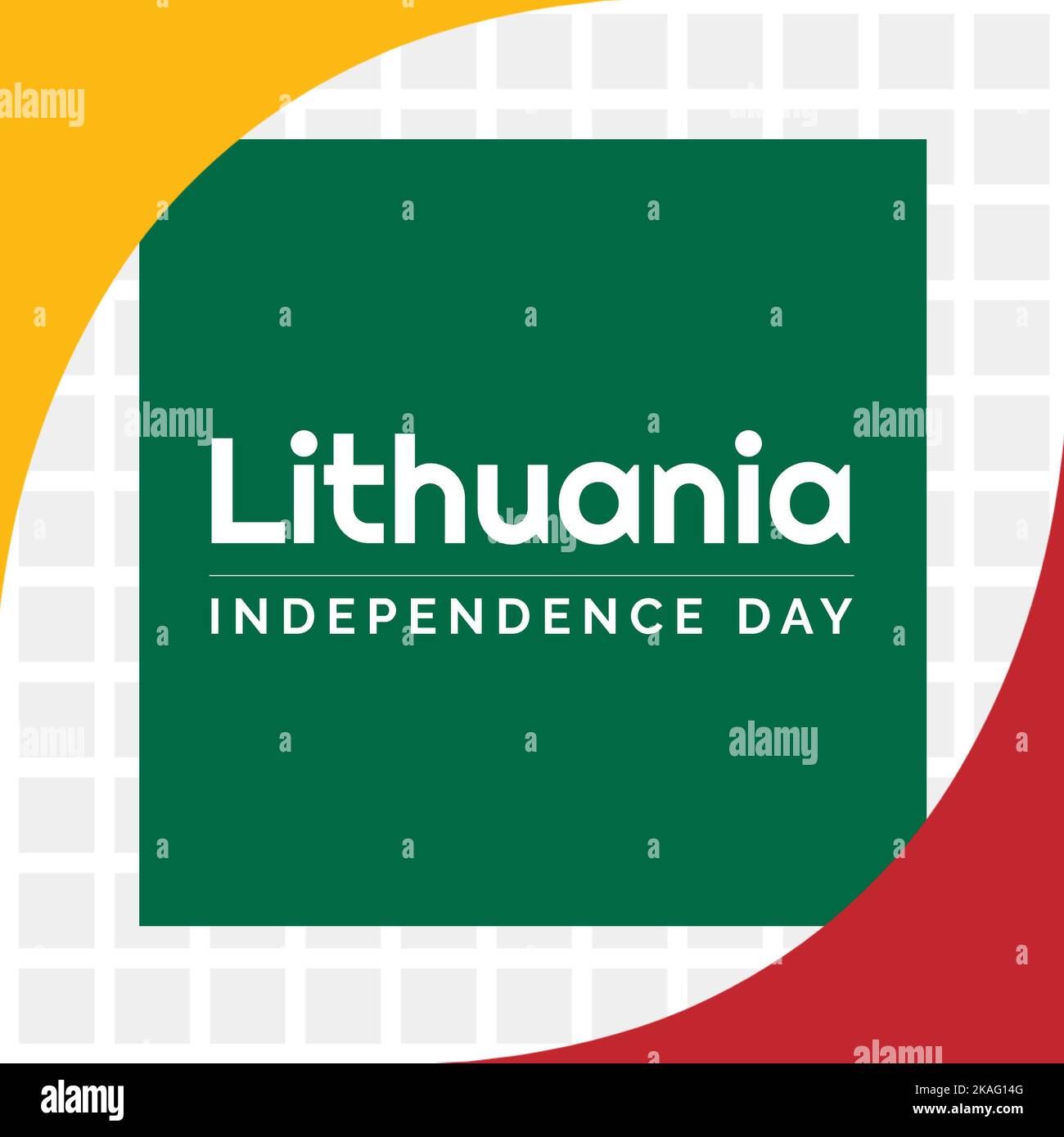 Composition of lithuania independence day text over yellow, red and ...