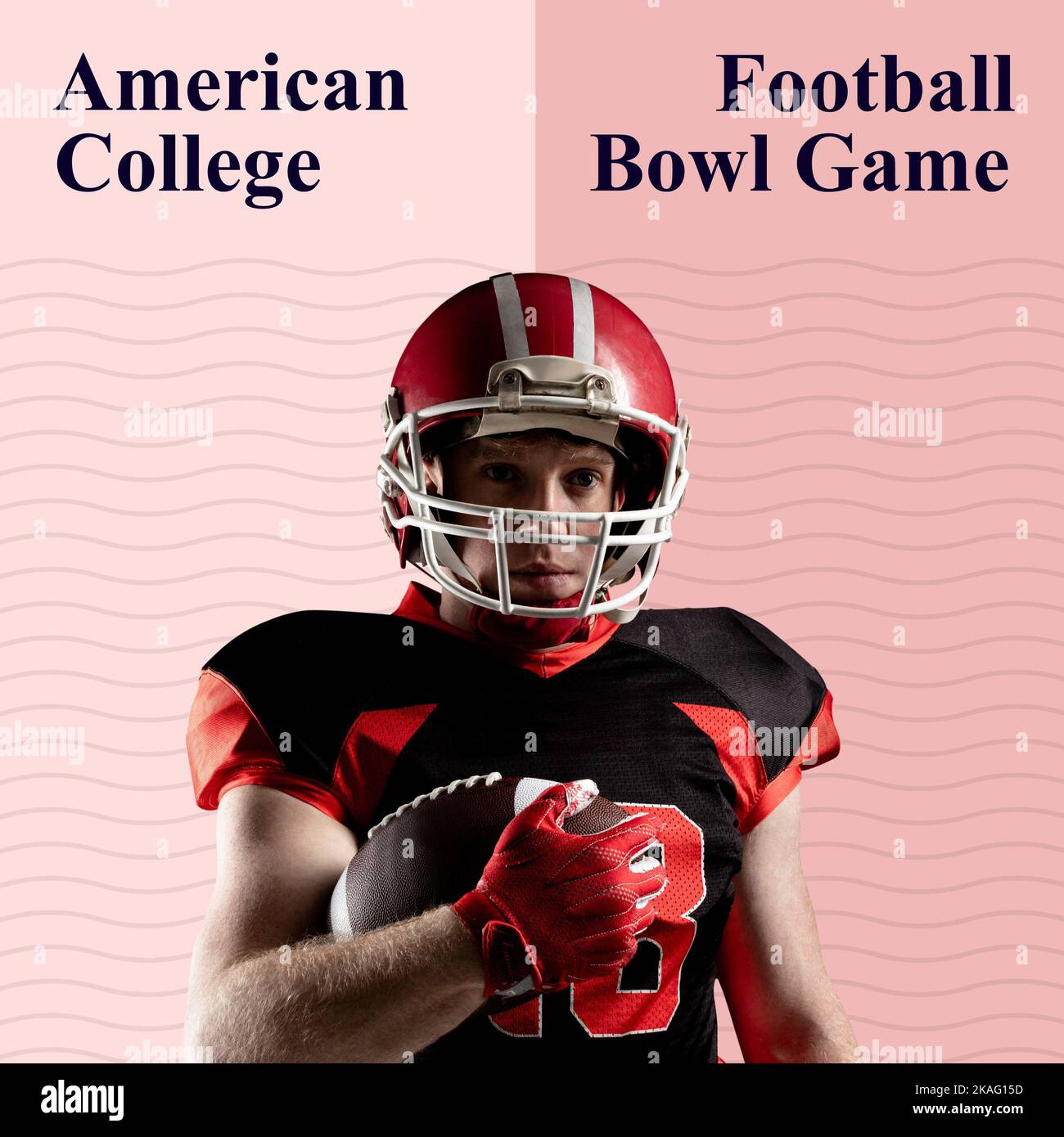 Composition of american college football text over caucasian male ...