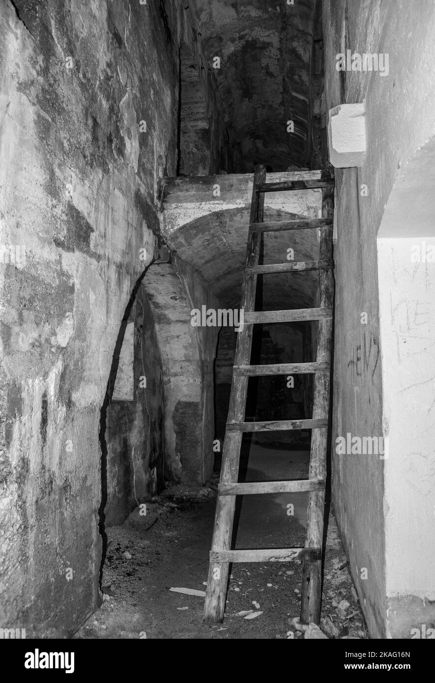 Inside the fortress Landro in the Dolomite Alps of South Tirol, an ...