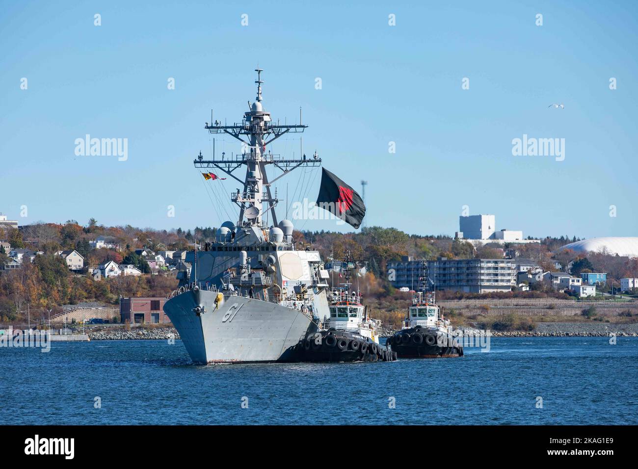 A view from the Ticonderoga-class guided-missile cruiser USS Normandy ...