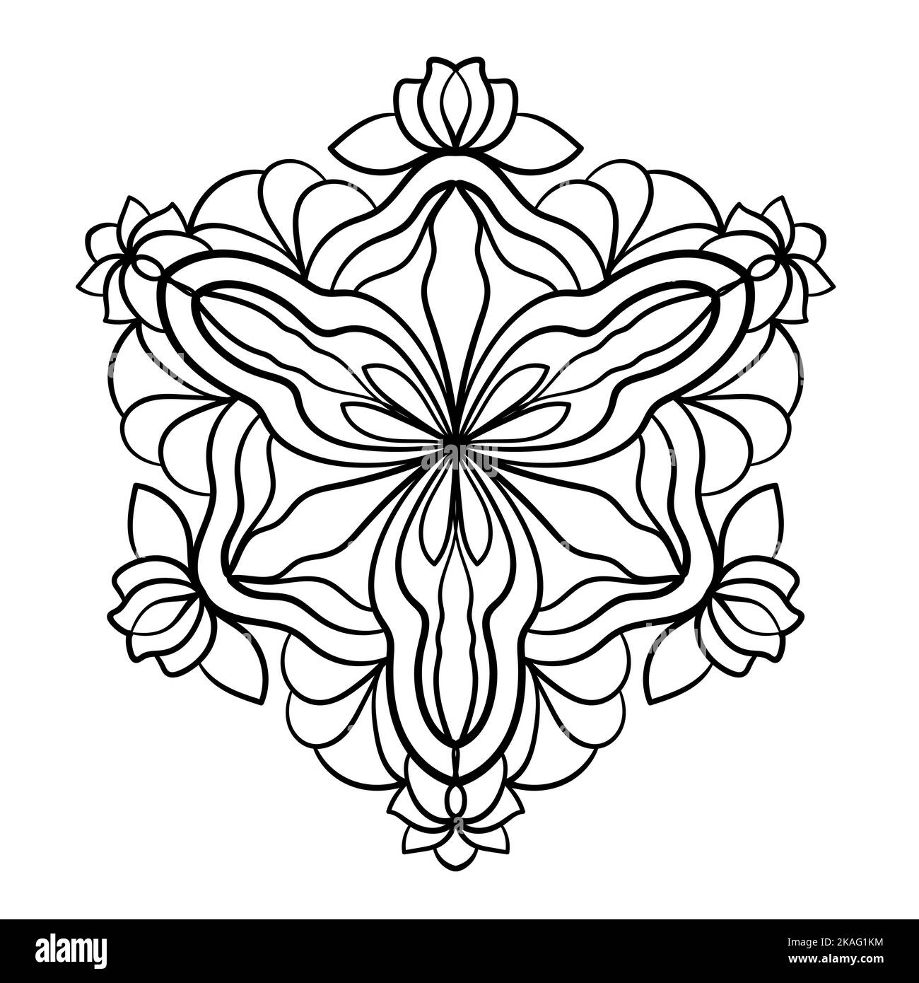 Vector mandala pattern. Coloring book element. Abstract lace pattern ...