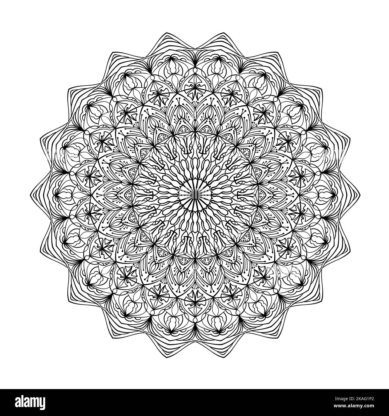 Circular pattern. Ornate mandala. Decorative lacy ornament for tattoo ...