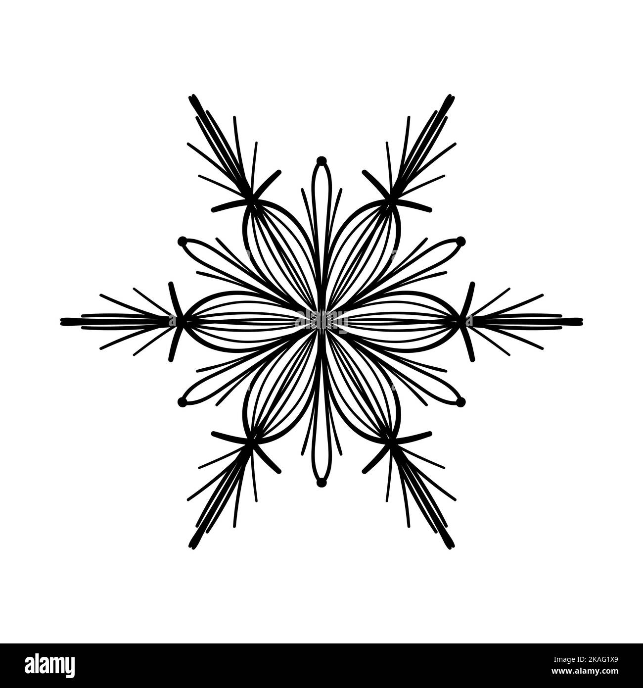 Snowflake. Vector ornate design element. Coloring book page Stock ...