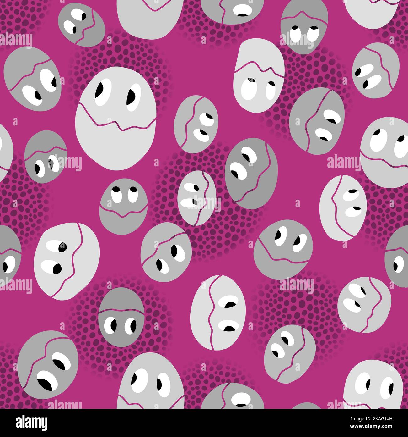 Cartoon beans seamless polka dots monsters pattern for wrapping paper ...