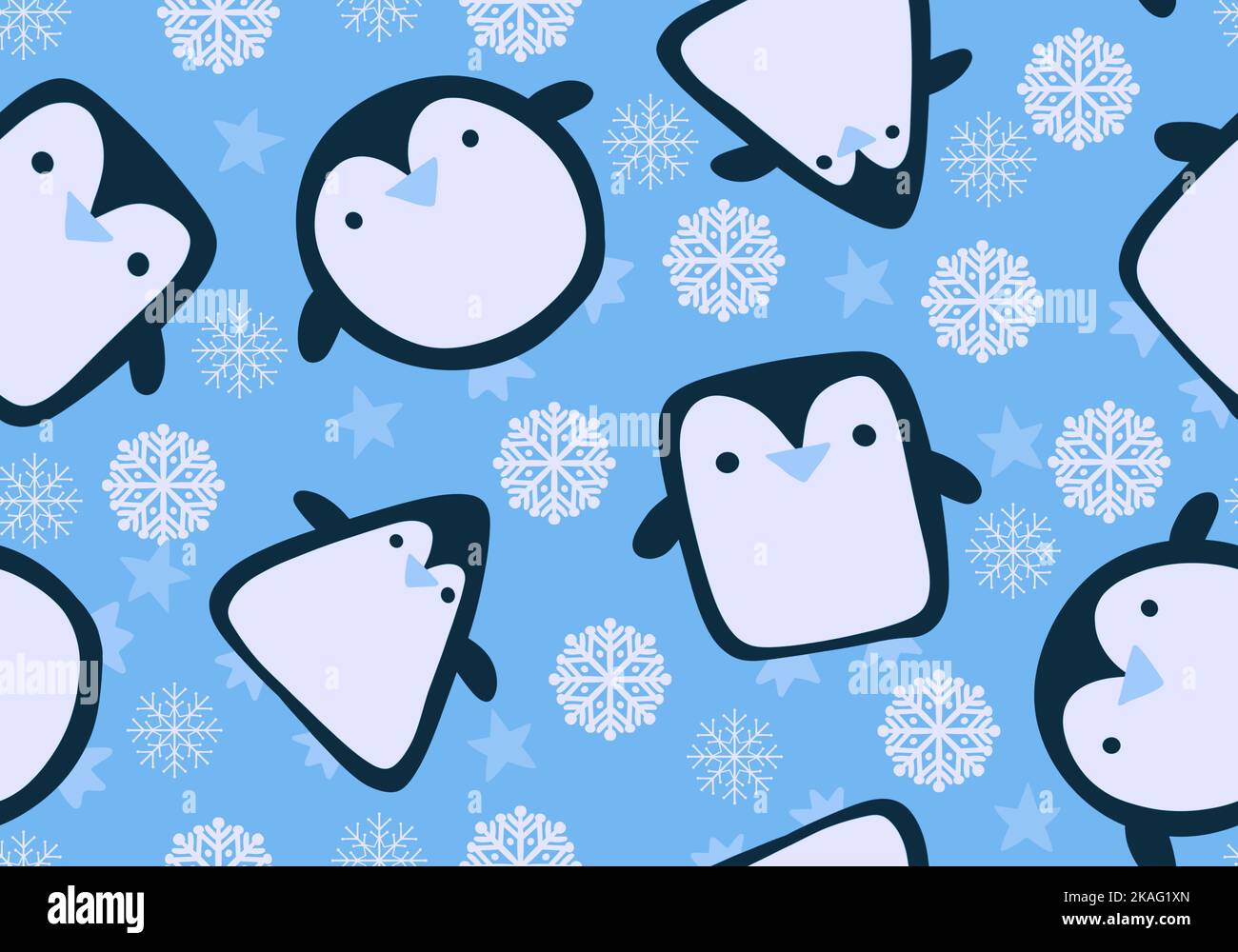 Cartoon winter Christmas seamless penguin pattern for wrapping paper ...