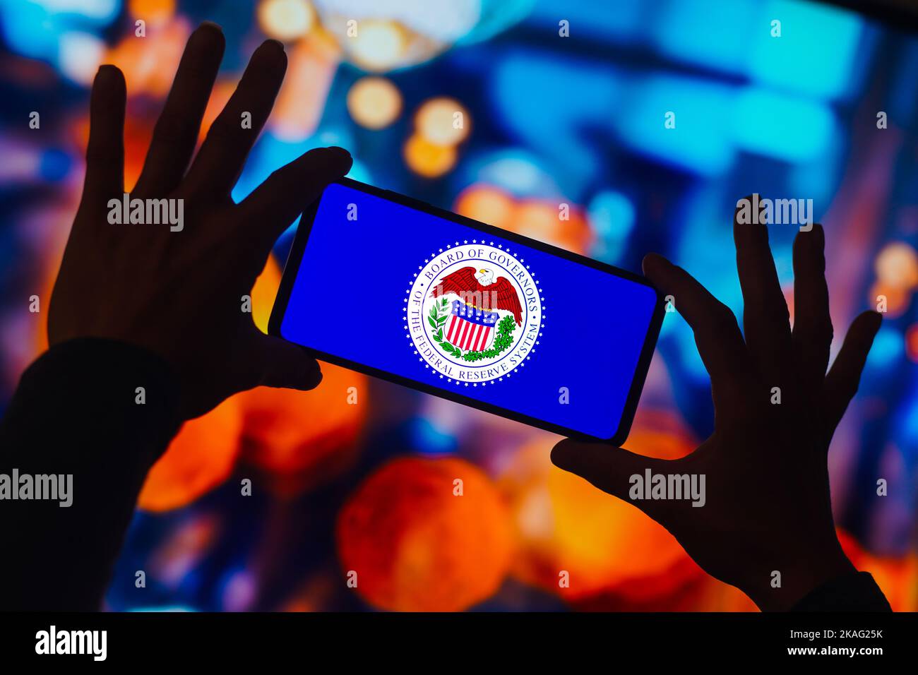 In this photo illustration, the Federal Reserve System (FED) logo is ...