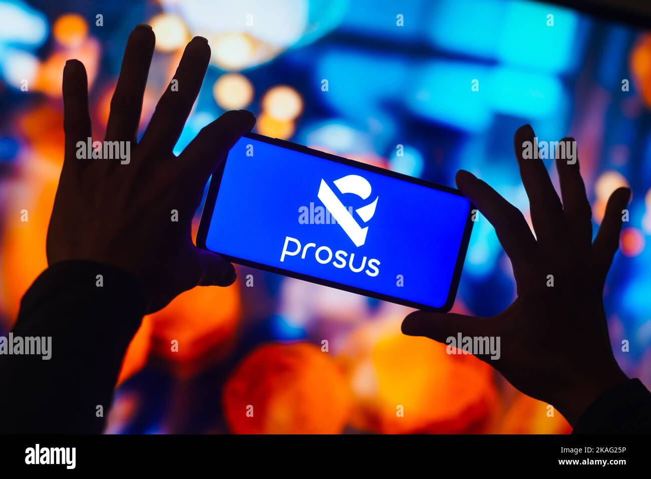 In this photo illustration, the Prosus logo is displayed on a smartphone screen Stock Photo - Alamy