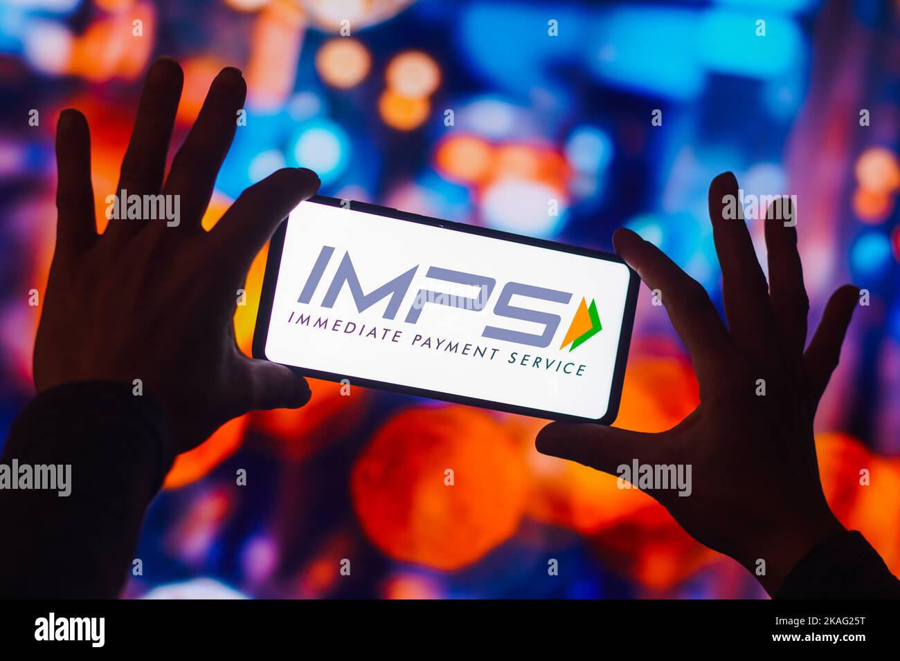 In this photo illustration, the Immediate Payment Service (IMPS) logo ...