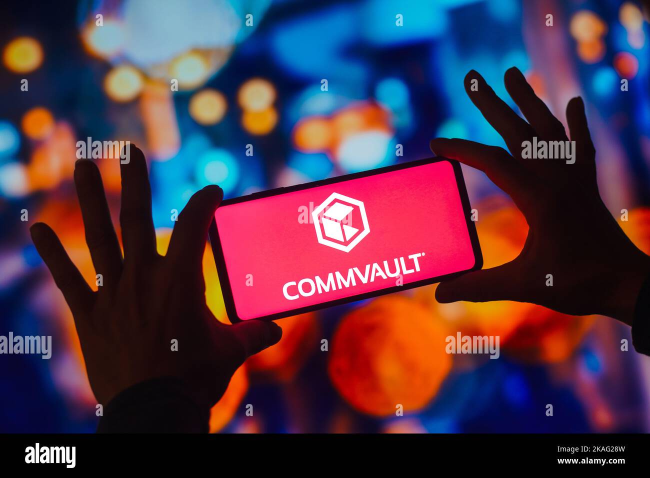 In this photo illustration, the Commvault Systems logo is displayed on ...