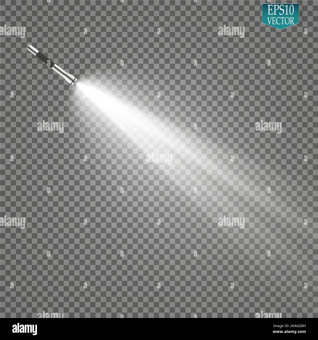 flashlight on a transparent background. Vector illustration Stock ...