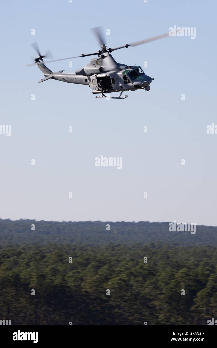 A UH-1Y Venom helicopter assigned to Marine Light Attack Helicopter ...