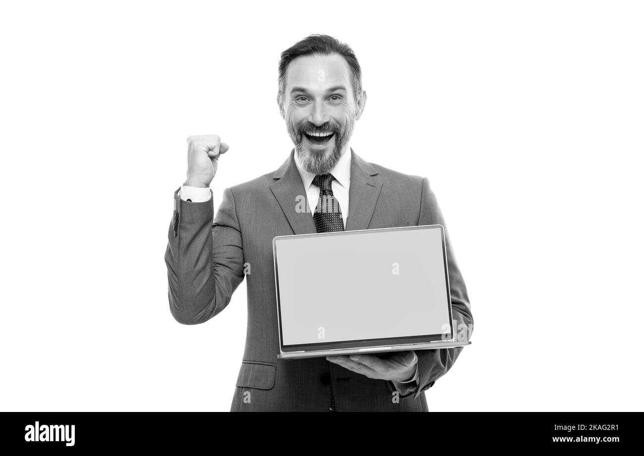 webinar pc advertisement. businessman presenting product. success ...