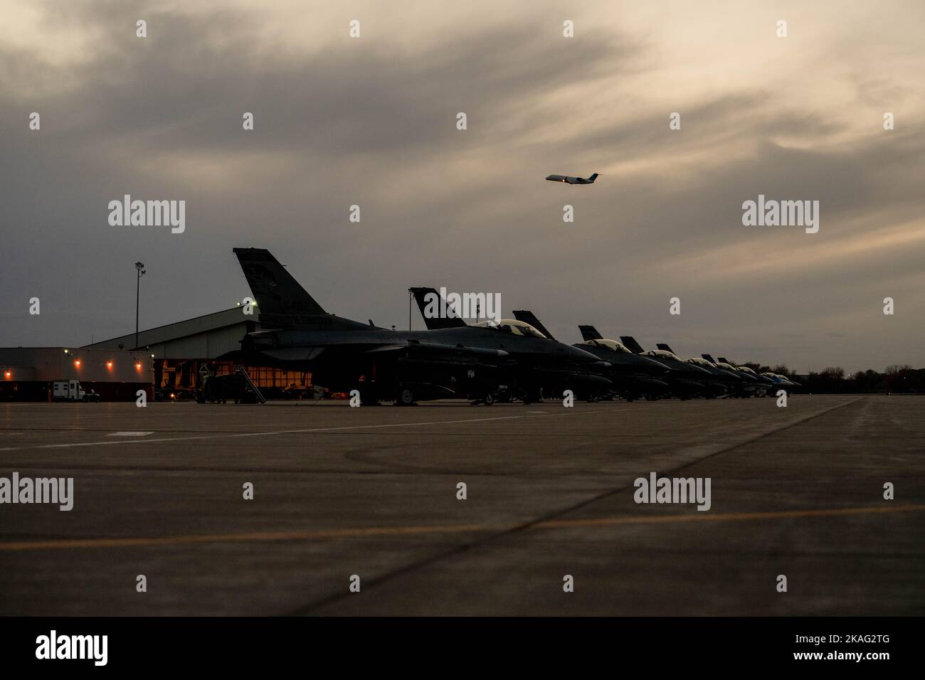 114th Fighter Wing F-16s fighting falcons are parked on the flight line ...