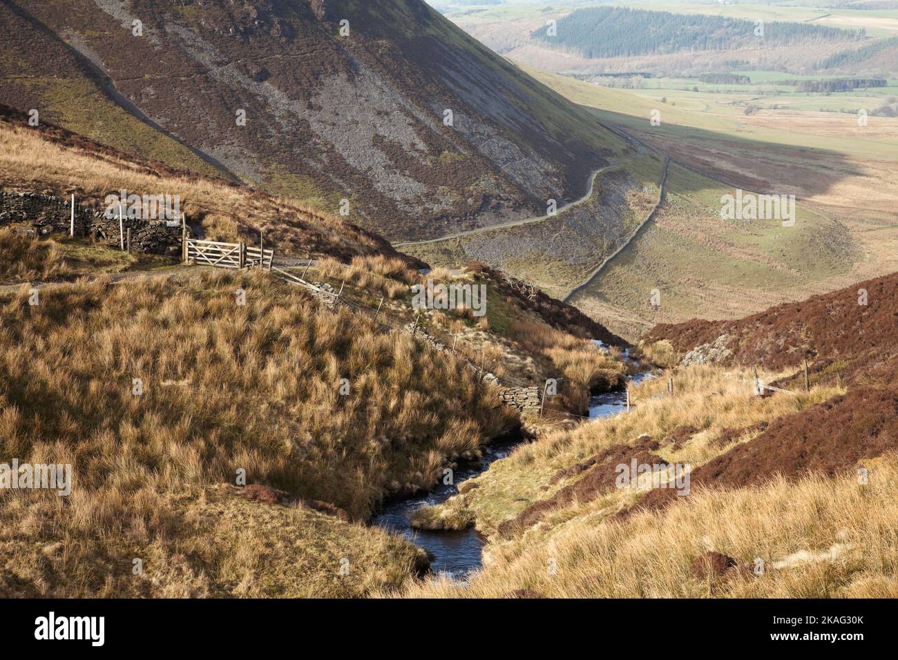The Cumbria Way track at the head of Whitewater Dash in the English ...