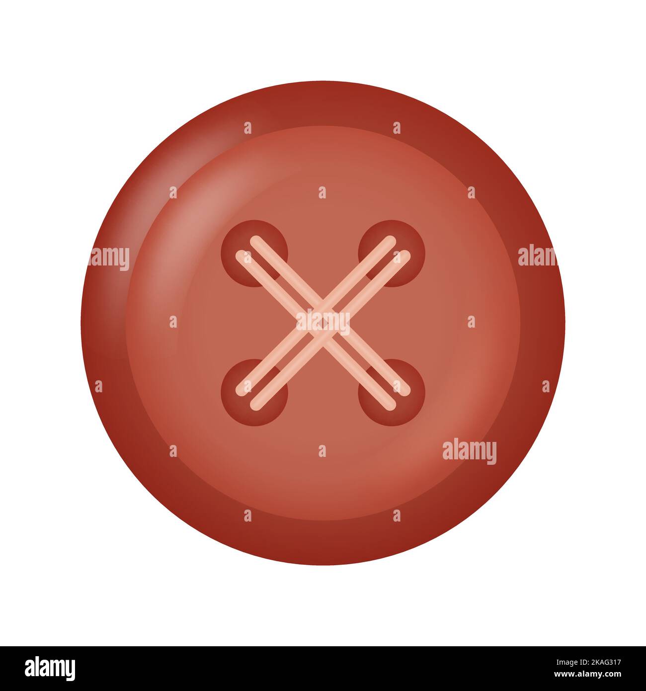 3D Button for cloth. Round Brown Button for Tailor Sewing Isolated on ...