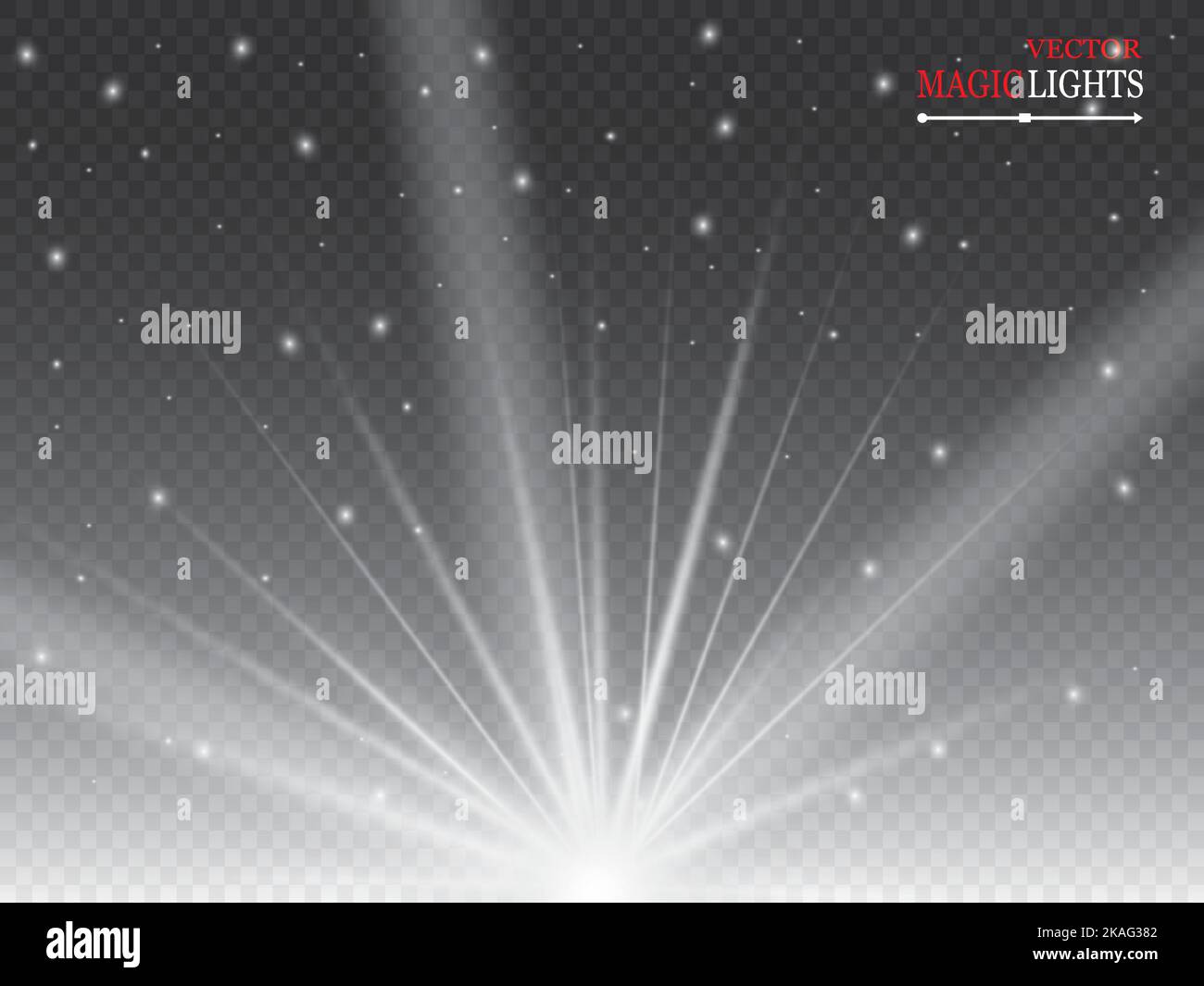 Set of golden glowing lights effects isolated on transparent background ...