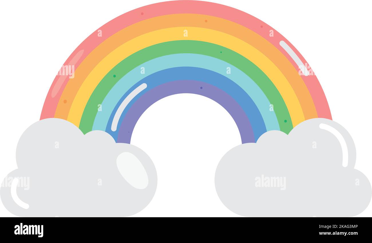 rainbow and clouds Stock Vector Image & Art - Alamy