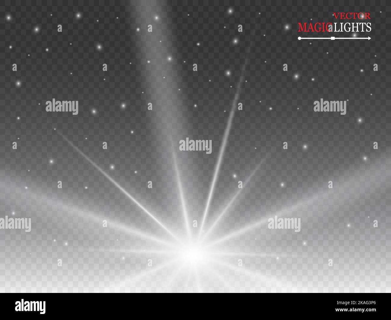 Glow light effect. Starburst with sparkles on transparent background. Vector illustration Stock ...