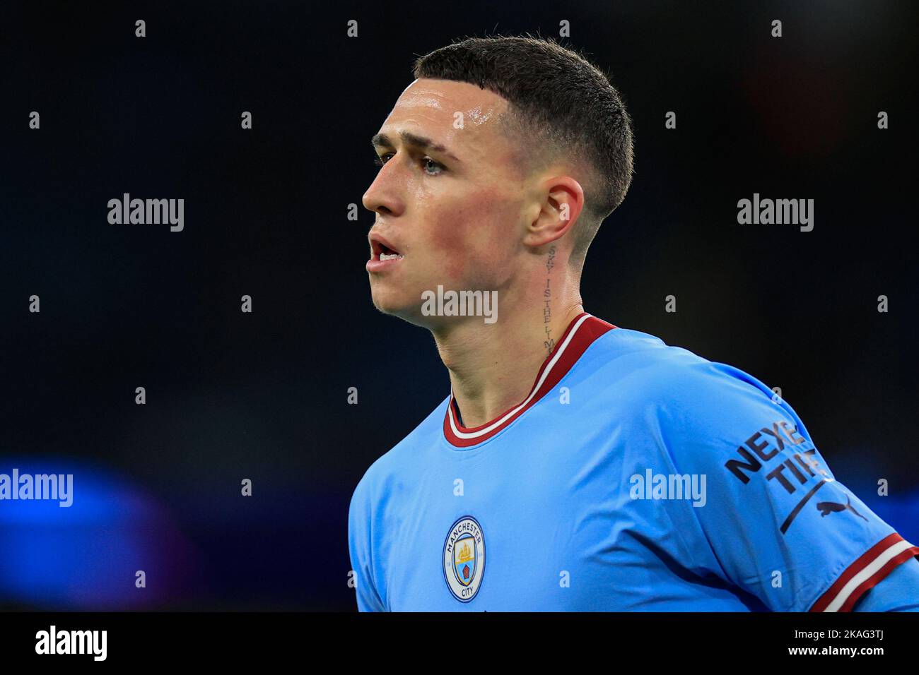 Phil Foden #47 of Manchester City in action during the UEFA Champions ...