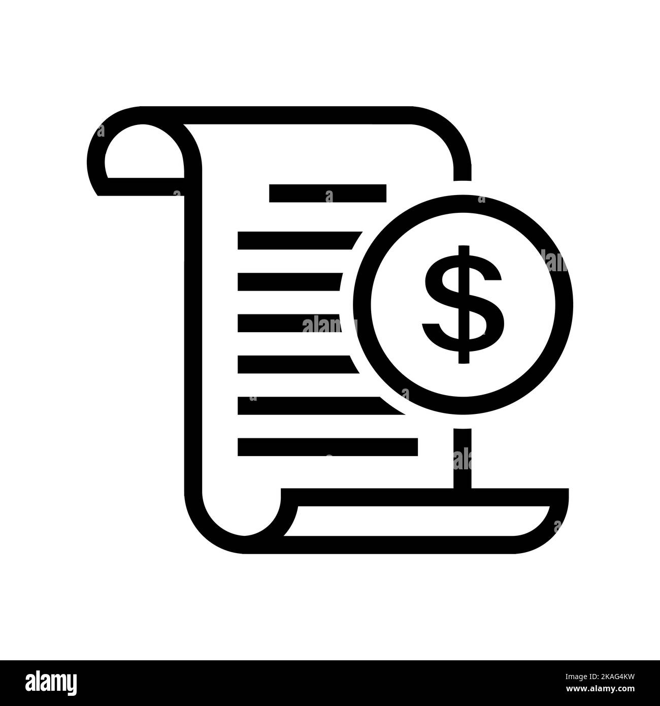 Invoice line icon in flat. Payment or bill invoice Stock Vector Image ...
