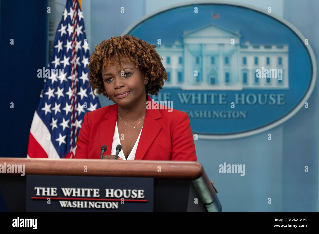 Washington, Vereinigte Staaten. 02nd Nov, 2022. Press Secretary Karine ...