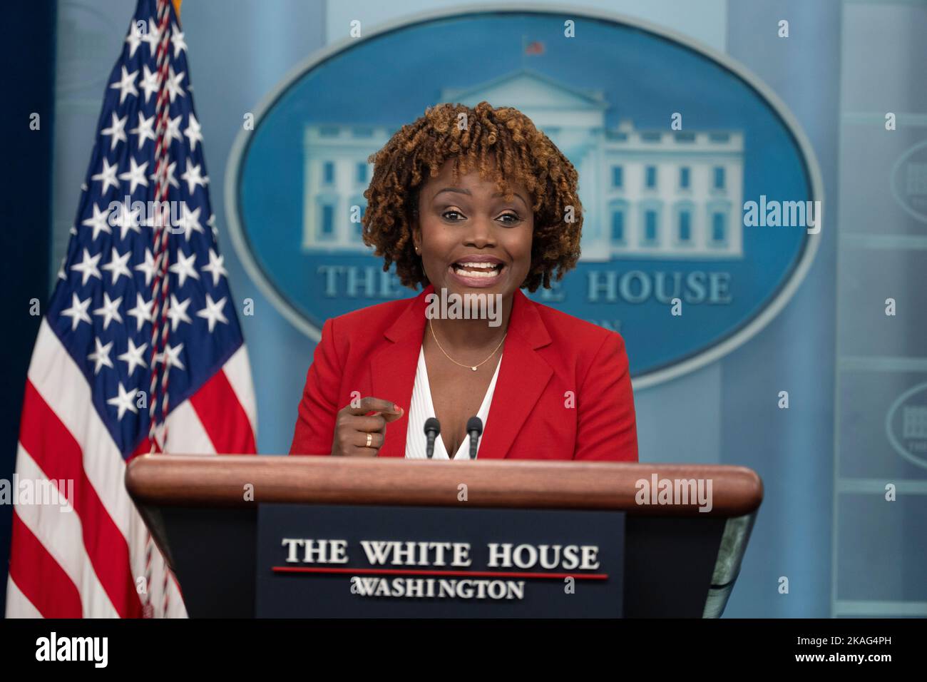 Washington, Vereinigte Staaten. 02nd Nov, 2022. Press Secretary Karine ...