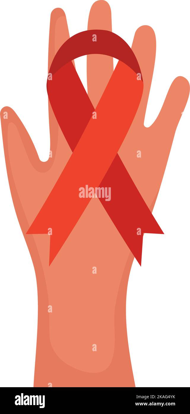 hand with red ribbon design Stock Vector Image & Art - Alamy