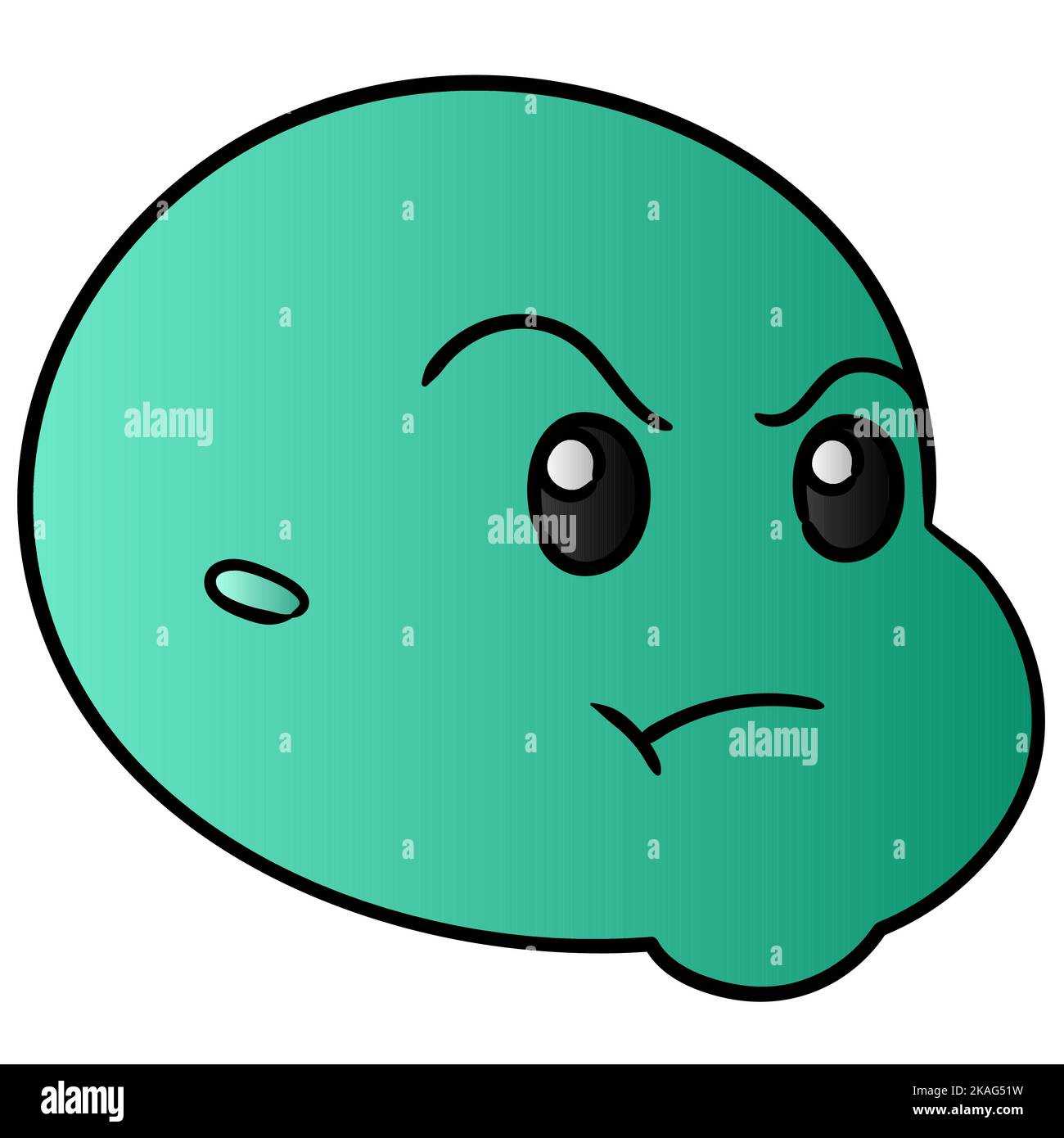 A cute doodle cartoon character of a boy with an angry face expression ...