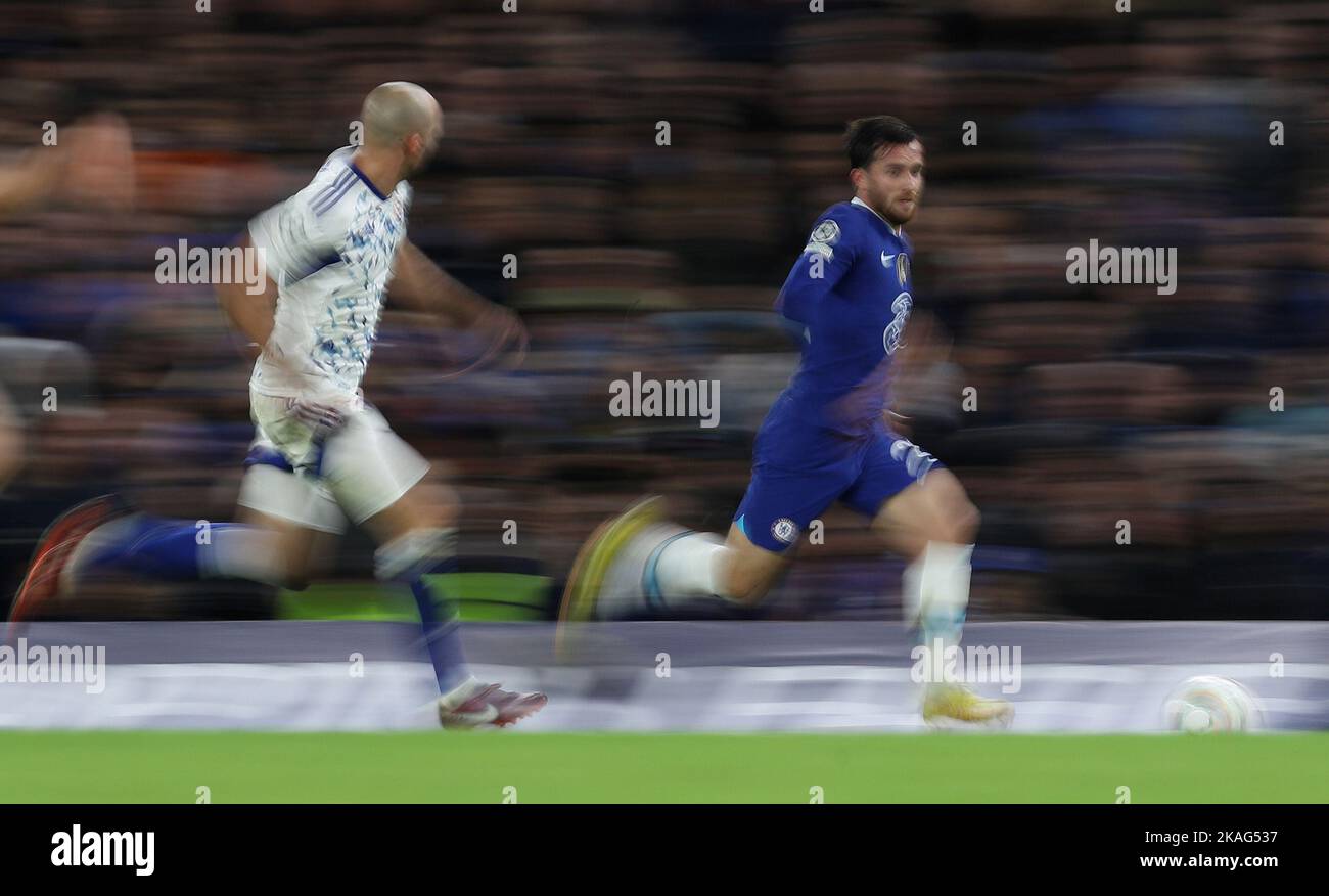 London, UK. 2nd Nov, 2022. Ben Chilwell of Chelsea during the UEFA ...