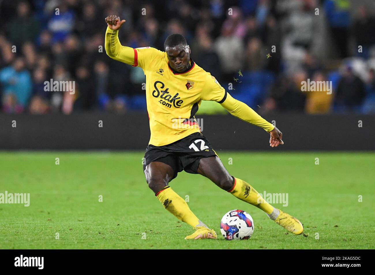 Ken Sema #12 of Watford during the Sky Bet Championship match Cardiff ...