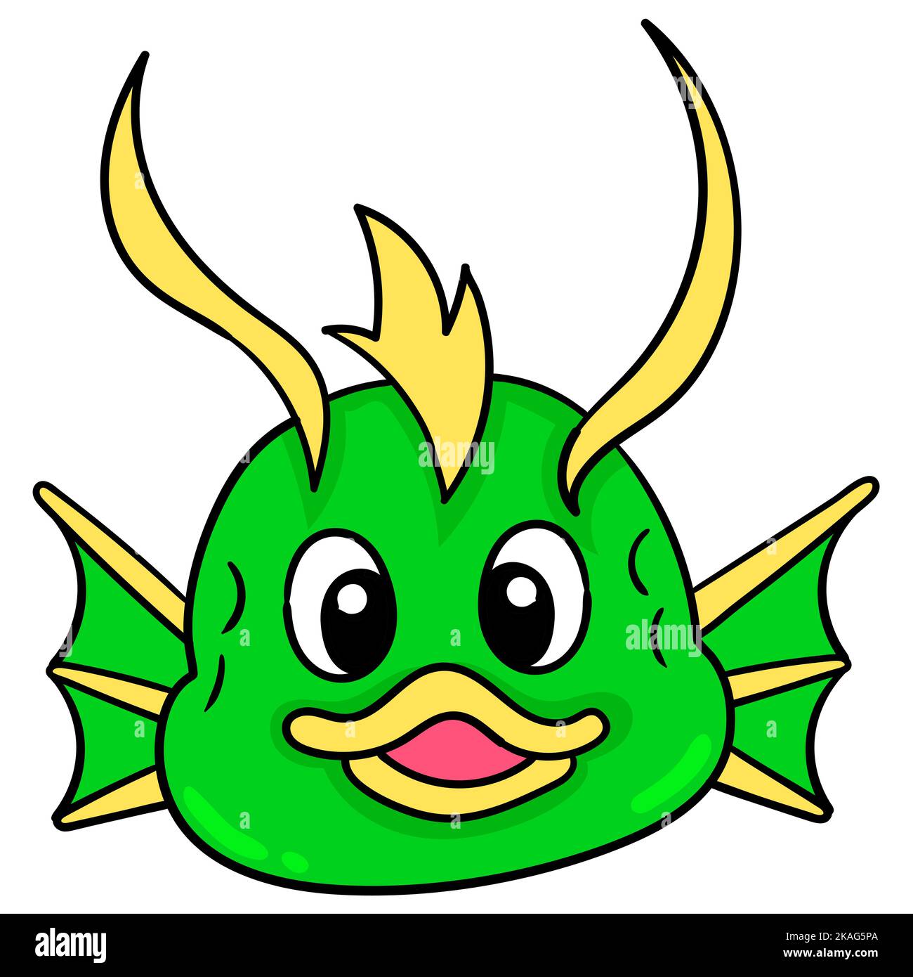 A cartoon doodle of a green catfish Stock Vector Image & Art - Alamy
