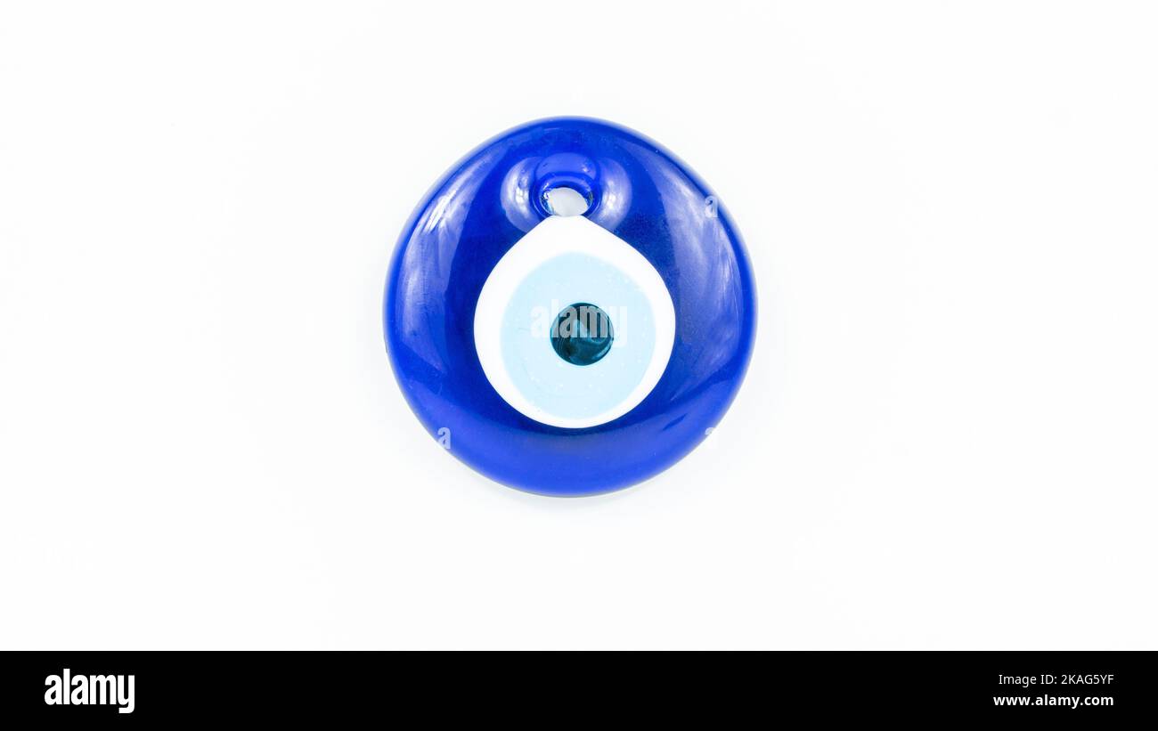 evil eye bead. Traditional Turkish culture items. Blue bead for prevent ...