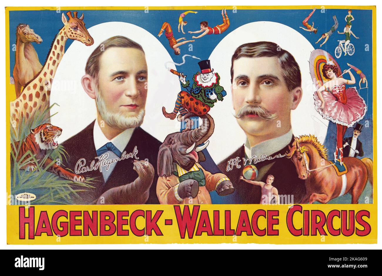 Hagenbeck Wallace Circus 1900 Circus Poster Showing Bust Portraits Of
