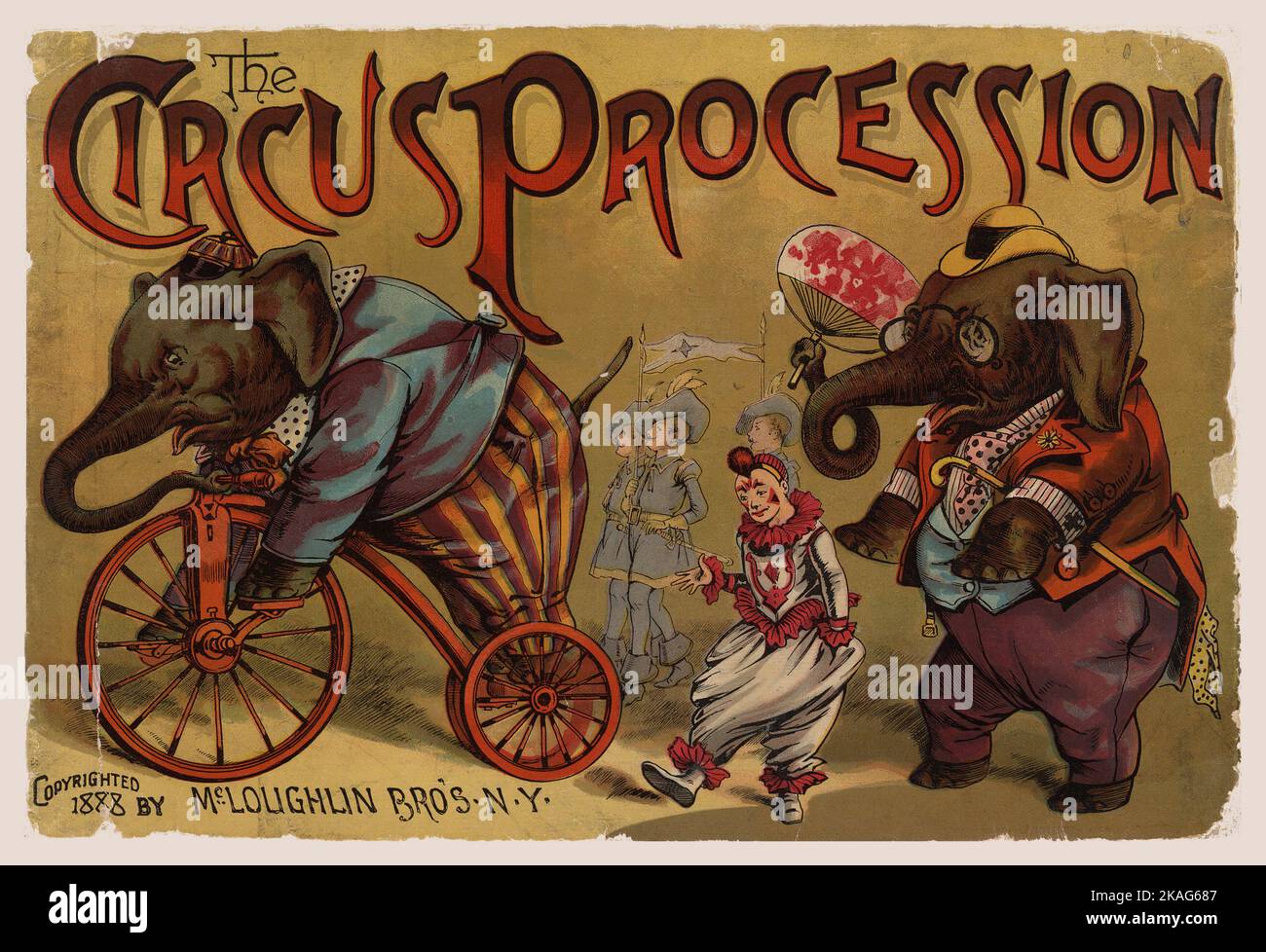 Vintage Circus Poster - The Circus procession - Santa Claus Rail Road ...