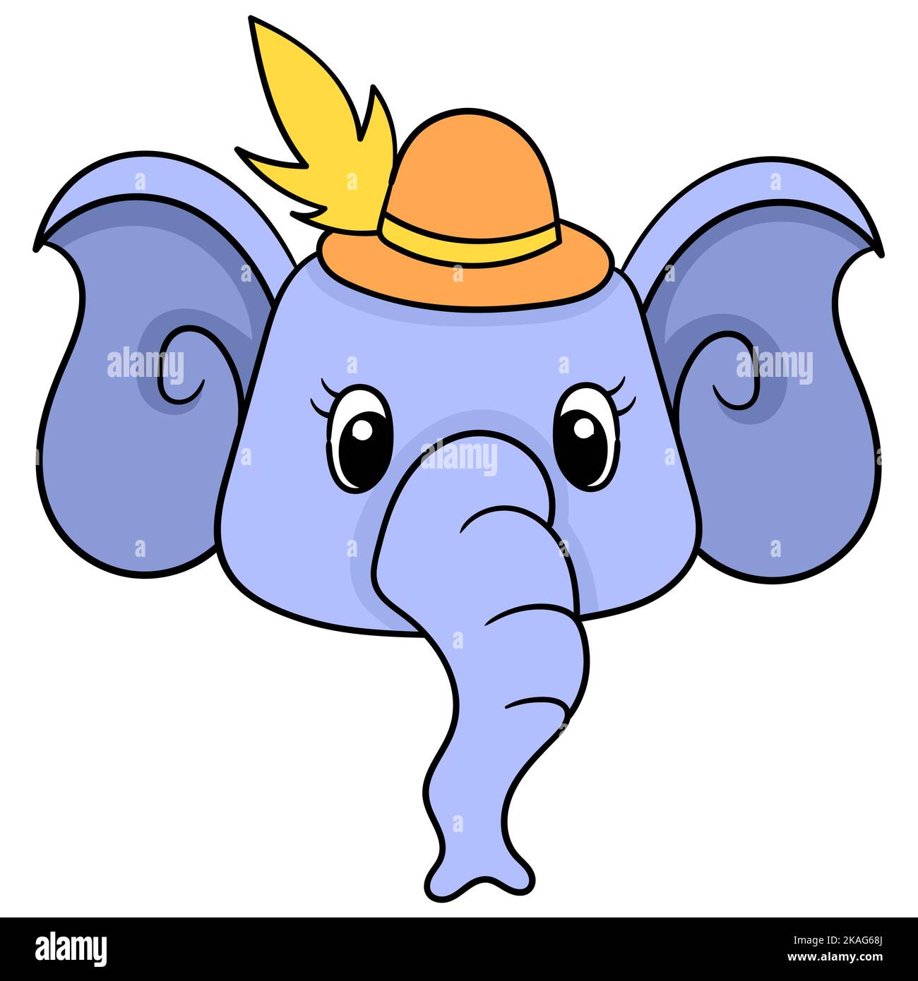A cartoon doodle of an elephant with a hat Stock Vector Image & Art - Alamy