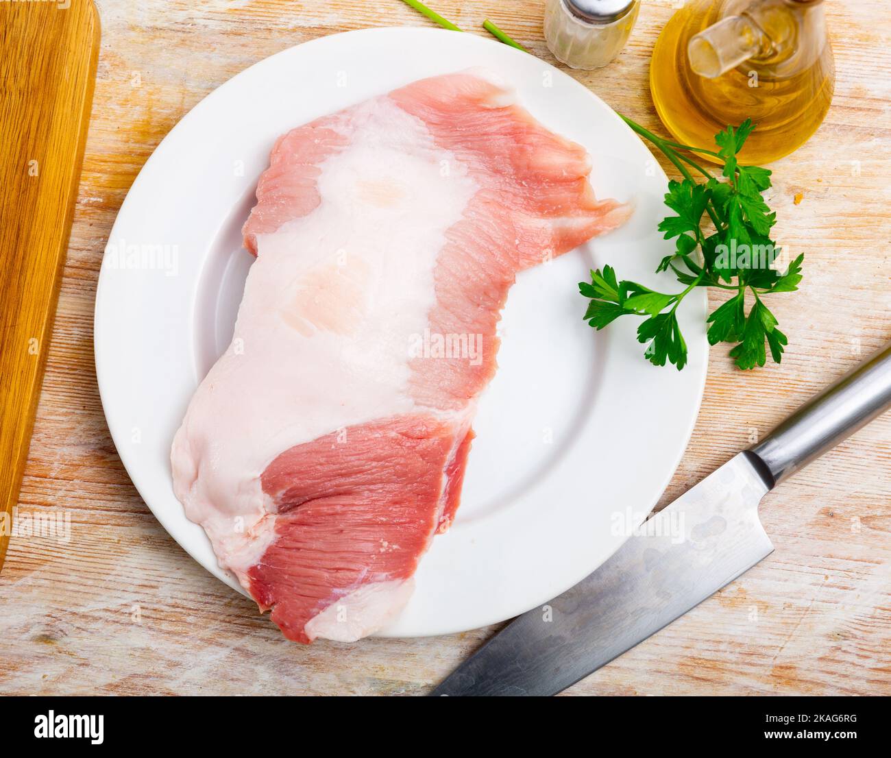 Delicacy raw pork secreto fillet (Secreto de cerdo), special butcher ...