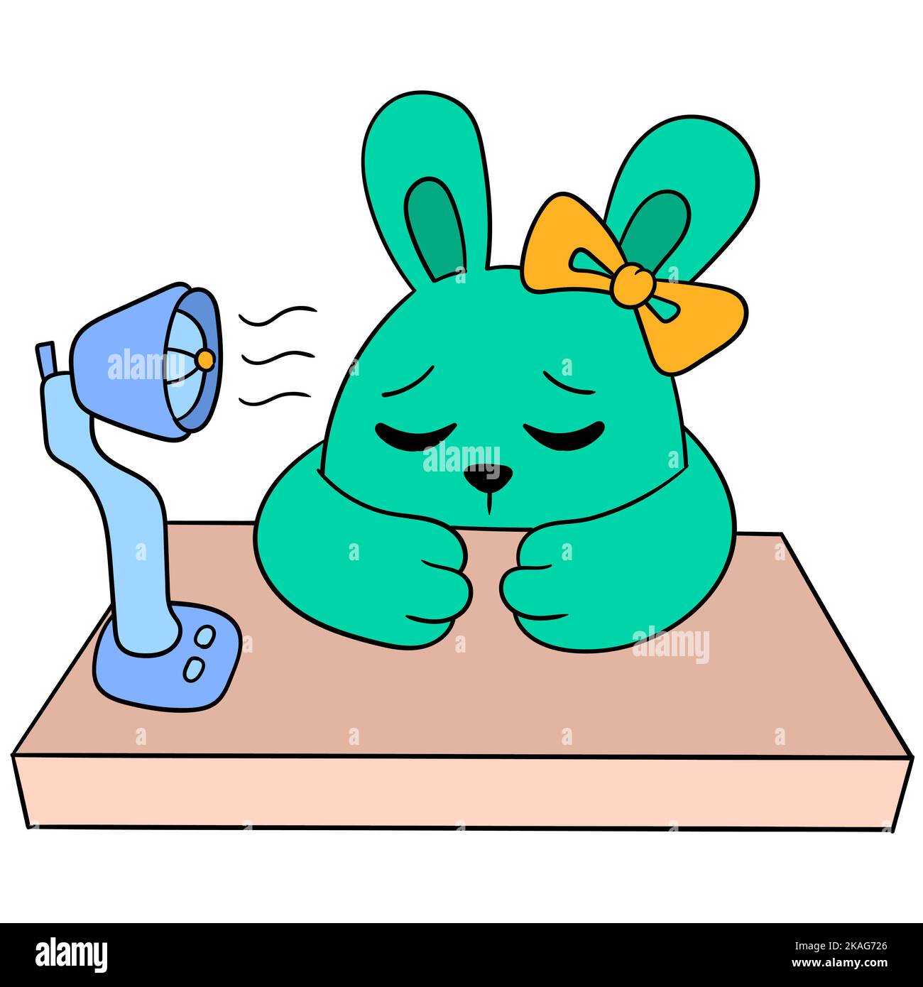 Blue bunny doodle sticker hi-res stock photography and images - Alamy
