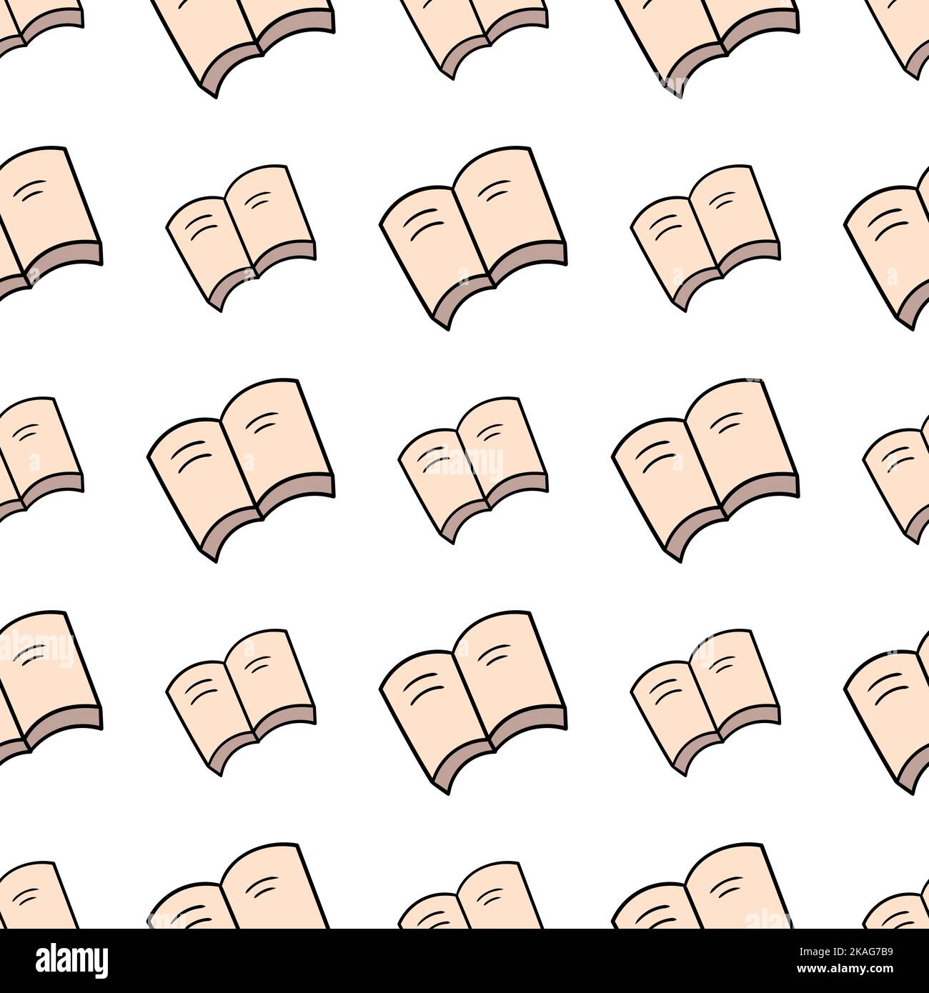 A cartoon doodle of seamless book patterns Stock Vector Image & Art - Alamy
