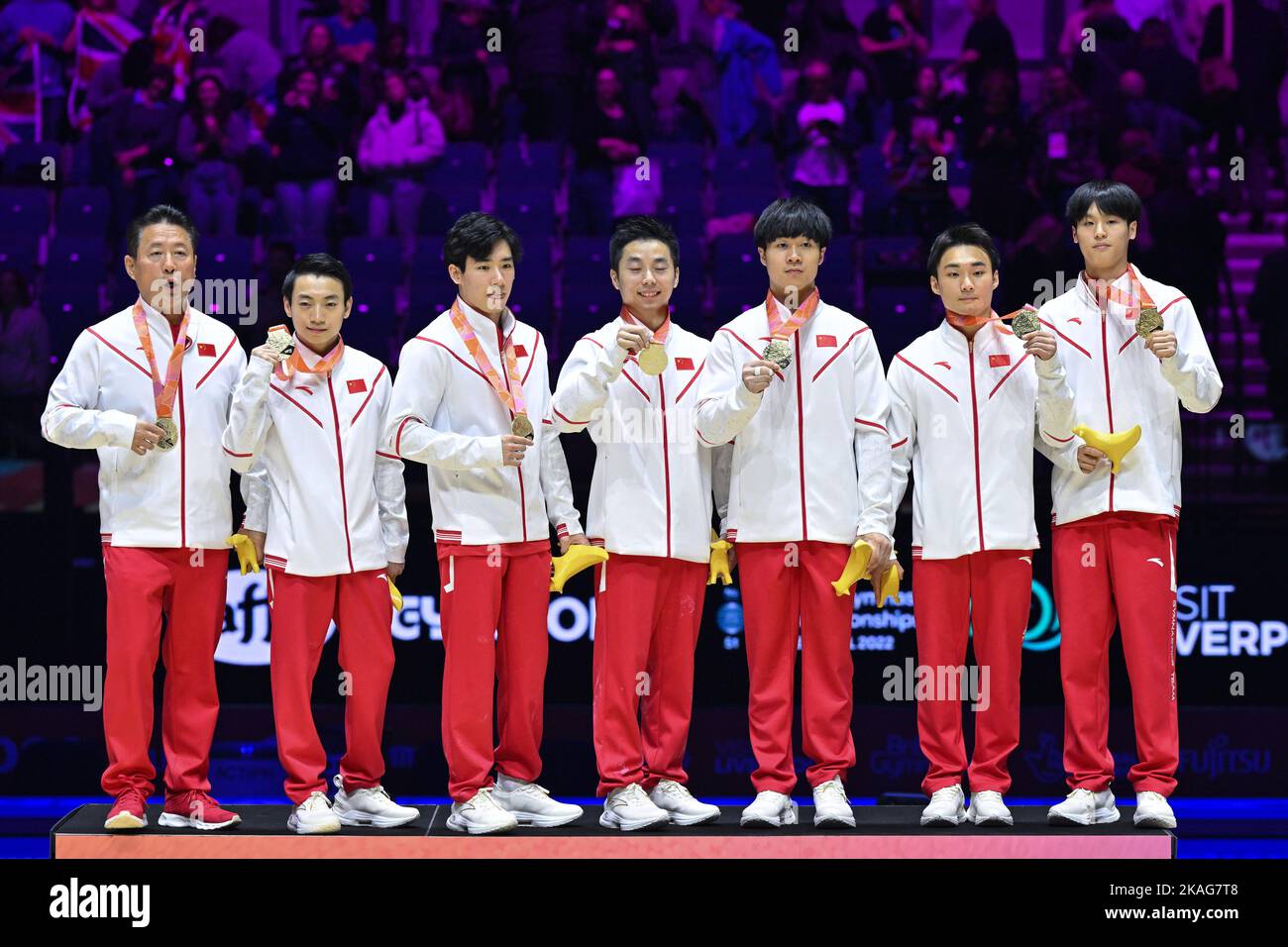 Liverpool, Italy. 02nd Nov, 2022. Team's Final MAG Gold Medal: China ...