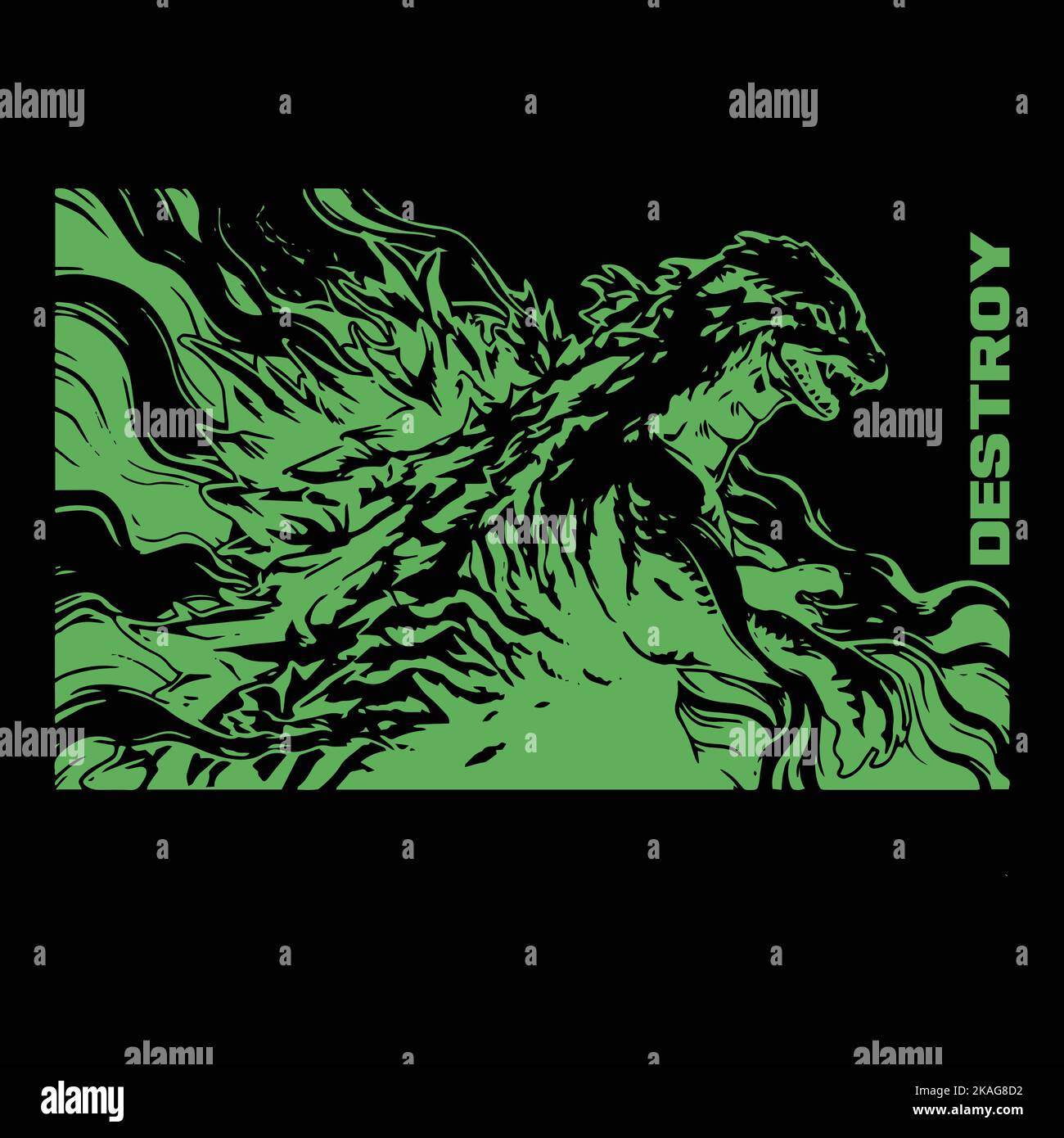 Jacket design godzilla t shirt design hi-res stock photography and ...