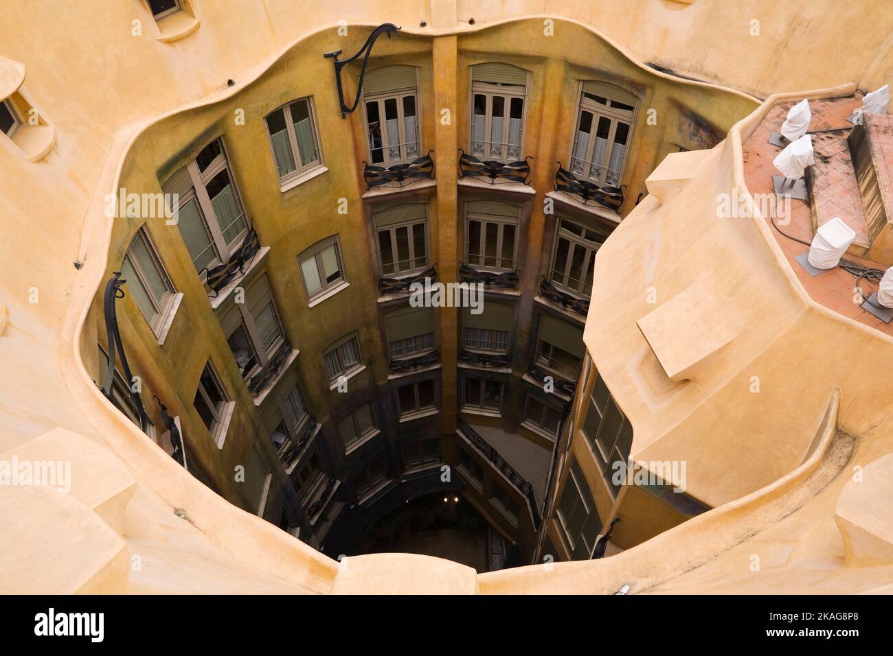 Modernism architectural building, La Pedrera also called Casa Mila ...