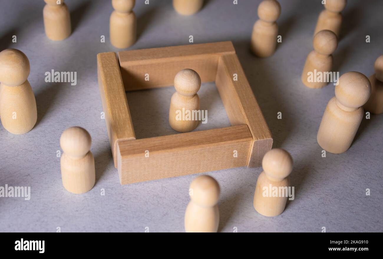 The green man protects the person from threats. Protection and support ...