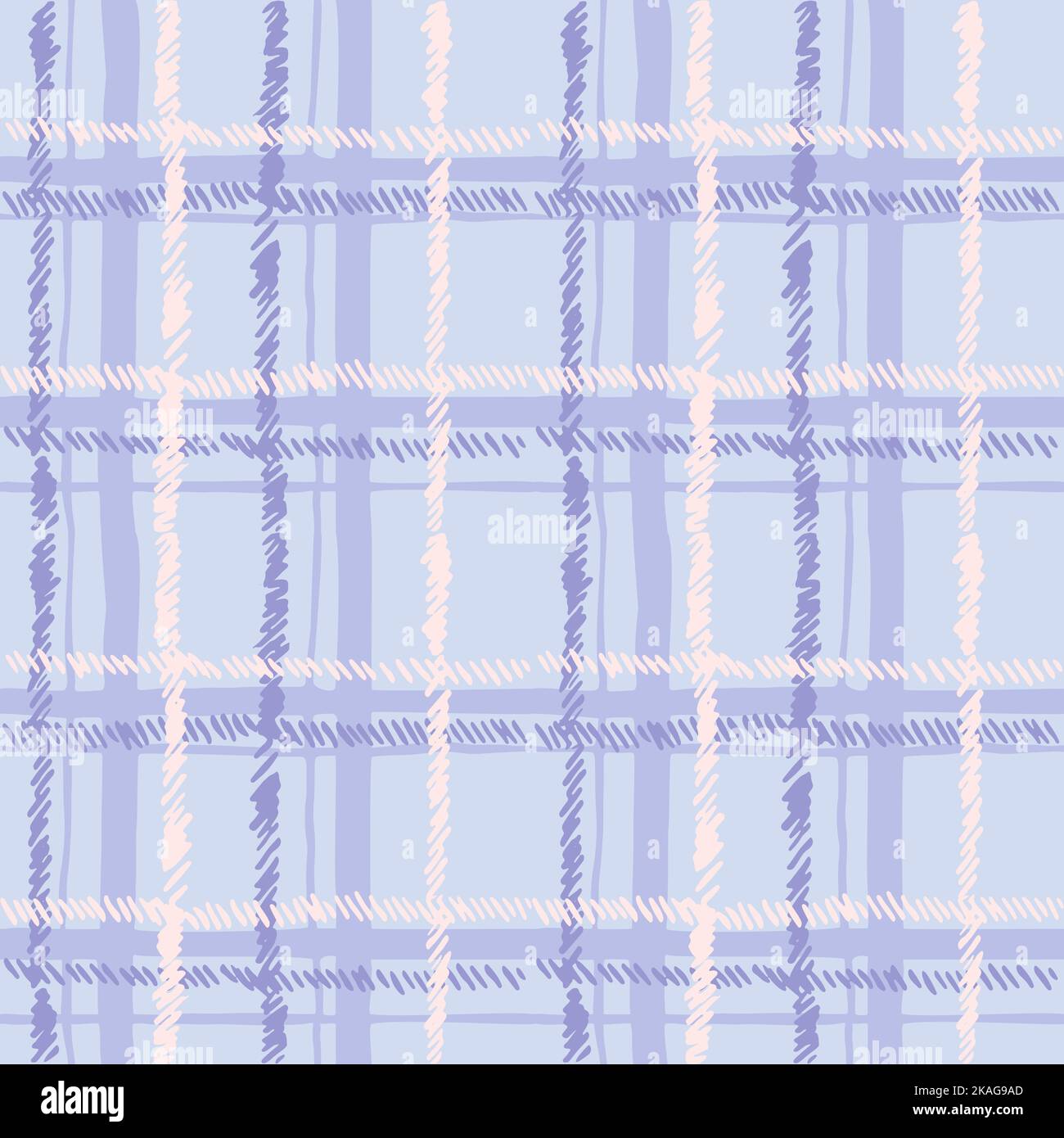 Checkered vector seamless pattern. Hand draw vector tablecloth texture ...