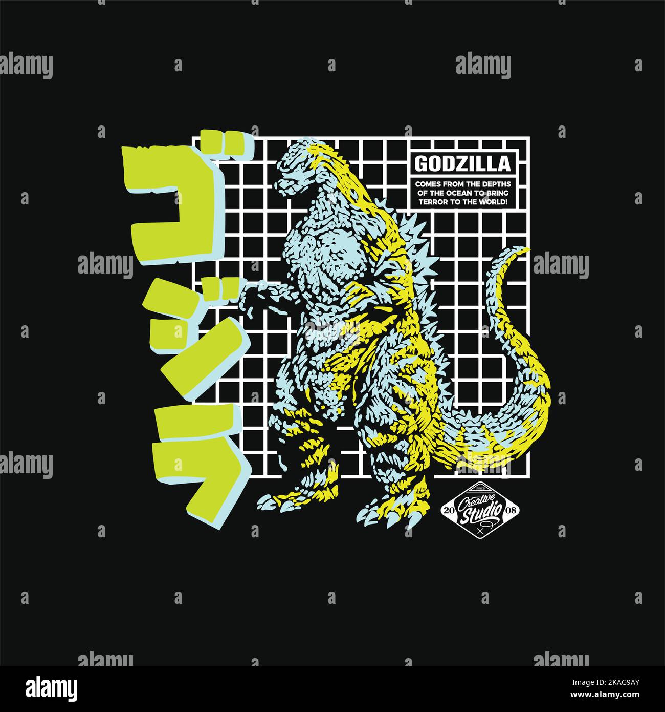 Godzilla Pixel Art Grid